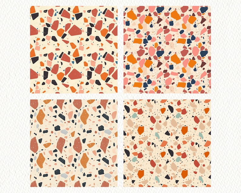 Terrazzo Tiles Pattern Seamless Digital Papers - Printable Scrapbook ...