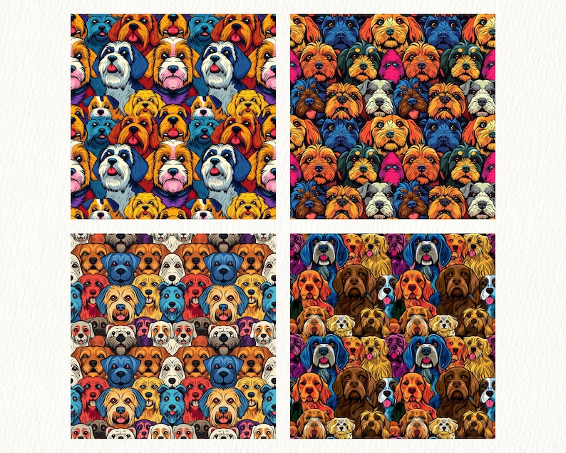 Dog Background Pattern Seamless Digital Papers - Etsy