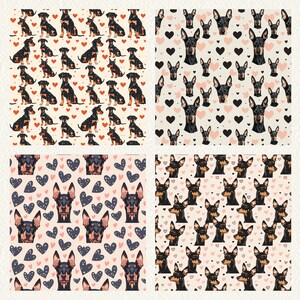 Doberman Pattern Seamless Digital Papers - Printable Scrapbook Paper ...