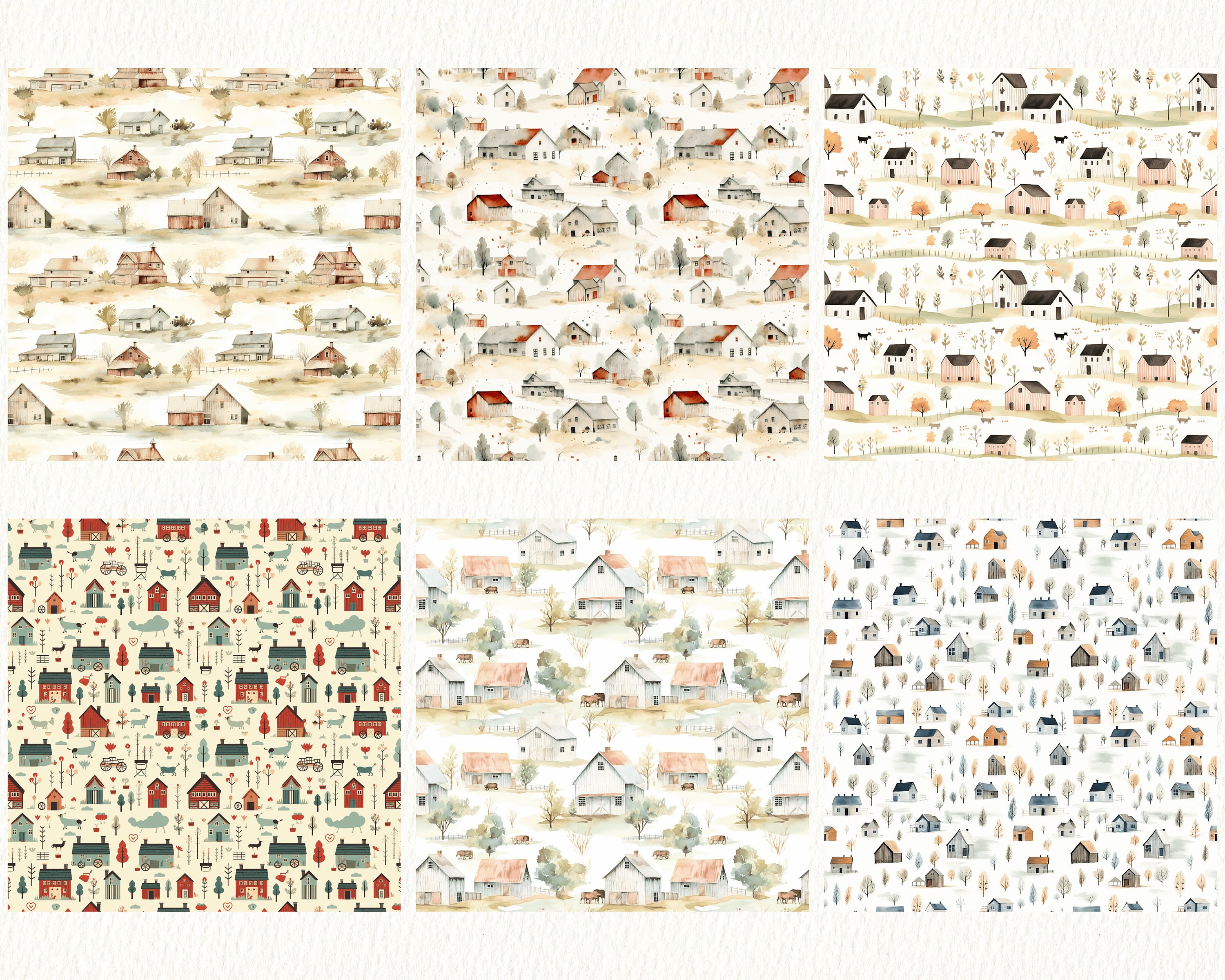 Rustic Farmhouse Pattern Seamless Digital Papers Tile Patterns ...