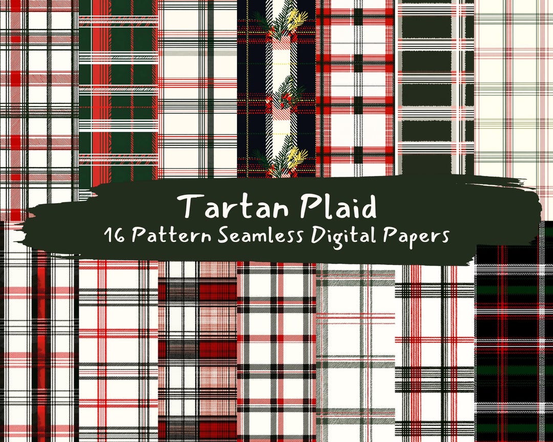 Tartan Plaid Pattern Seamless Digital Papers - Printable Scrapbook ...