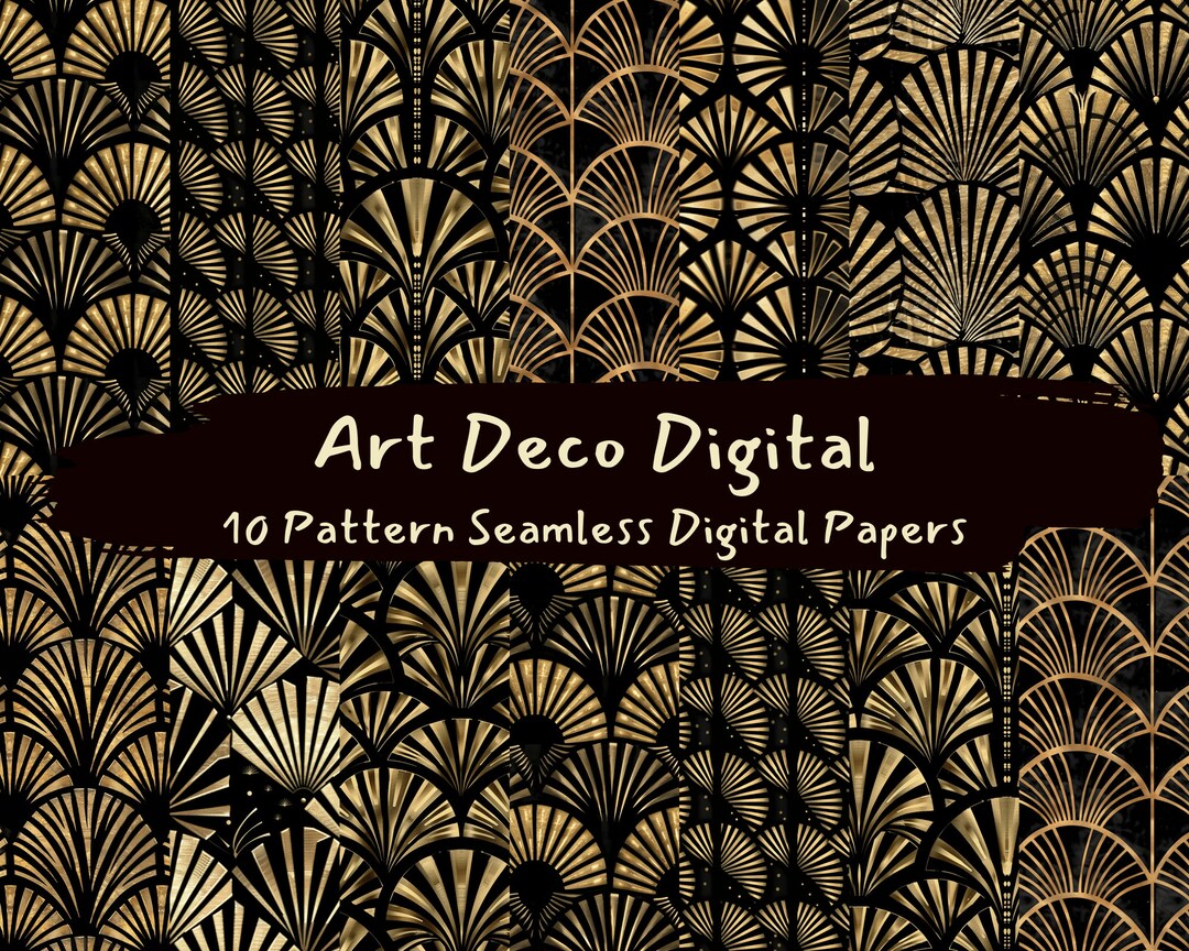 Art Deco Digital Pattern Seamless Digital Papers - Printable Scrapbook ...