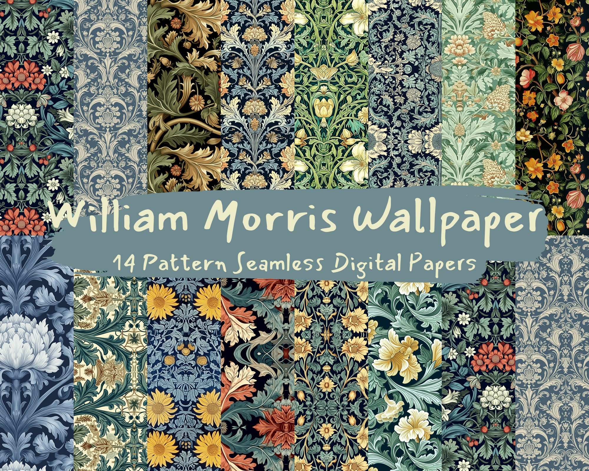 William Morris Wallpaper Seamless Digital Papers - Tile Patterns ...