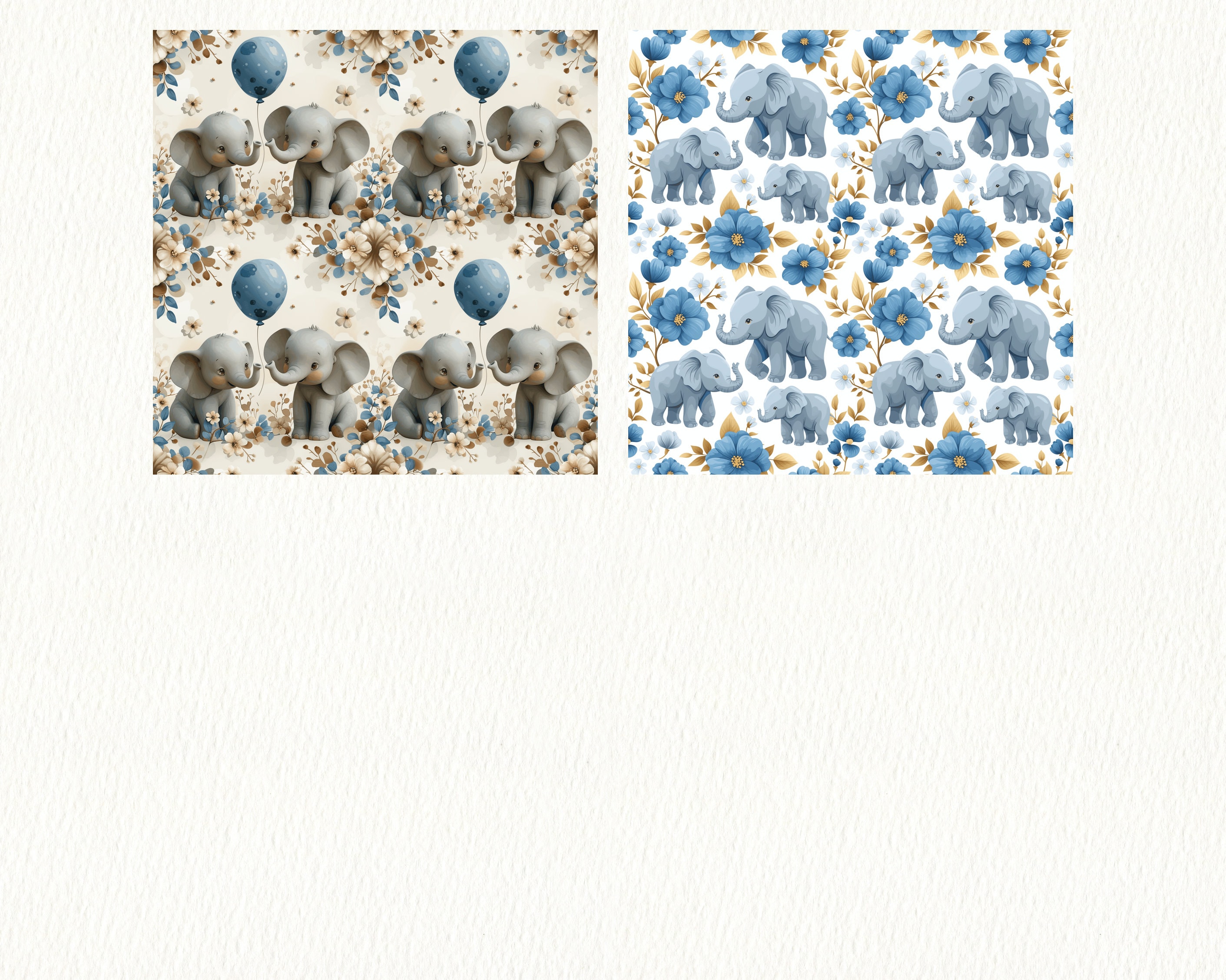 Grey Baby Elephant Pattern Seamless Digital Papers - Etsy