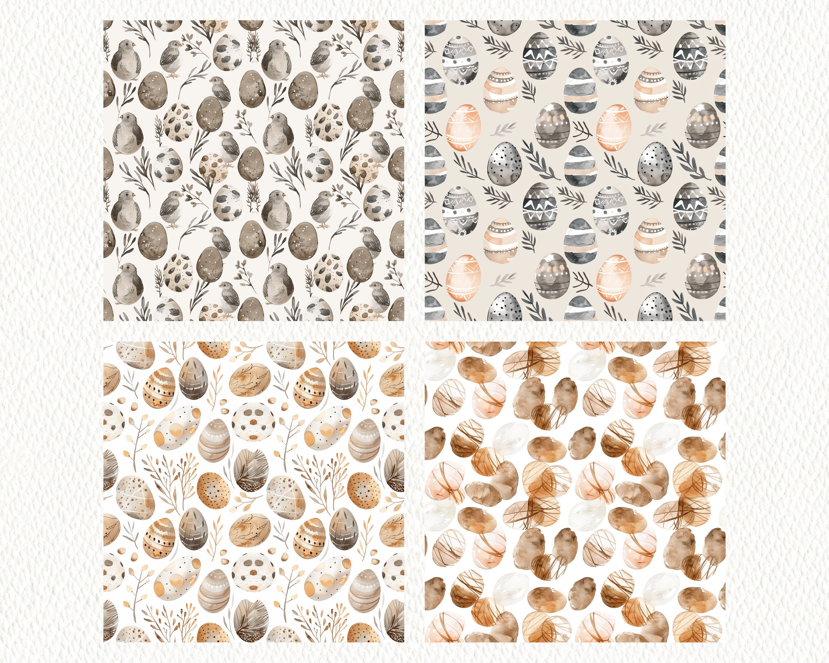 Easter Egg Pattern Seamless Digital Papers - Printable Scrapbook Paper ...