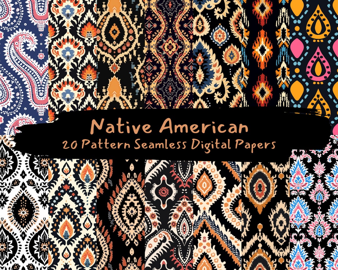 Native American Pattern Seamless Digital Papers - Printable Scrapbook ...