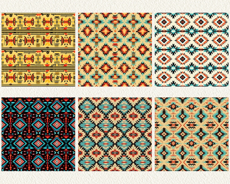 Navajo Pattern Seamless Digital Papers Png Tile Patterns Printable ...