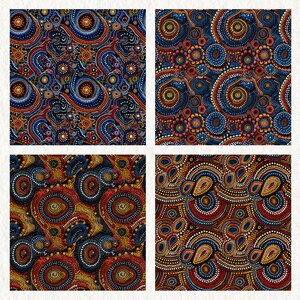 Aboriginal Dot Art Pattern Seamless Digital Papers - Printable ...