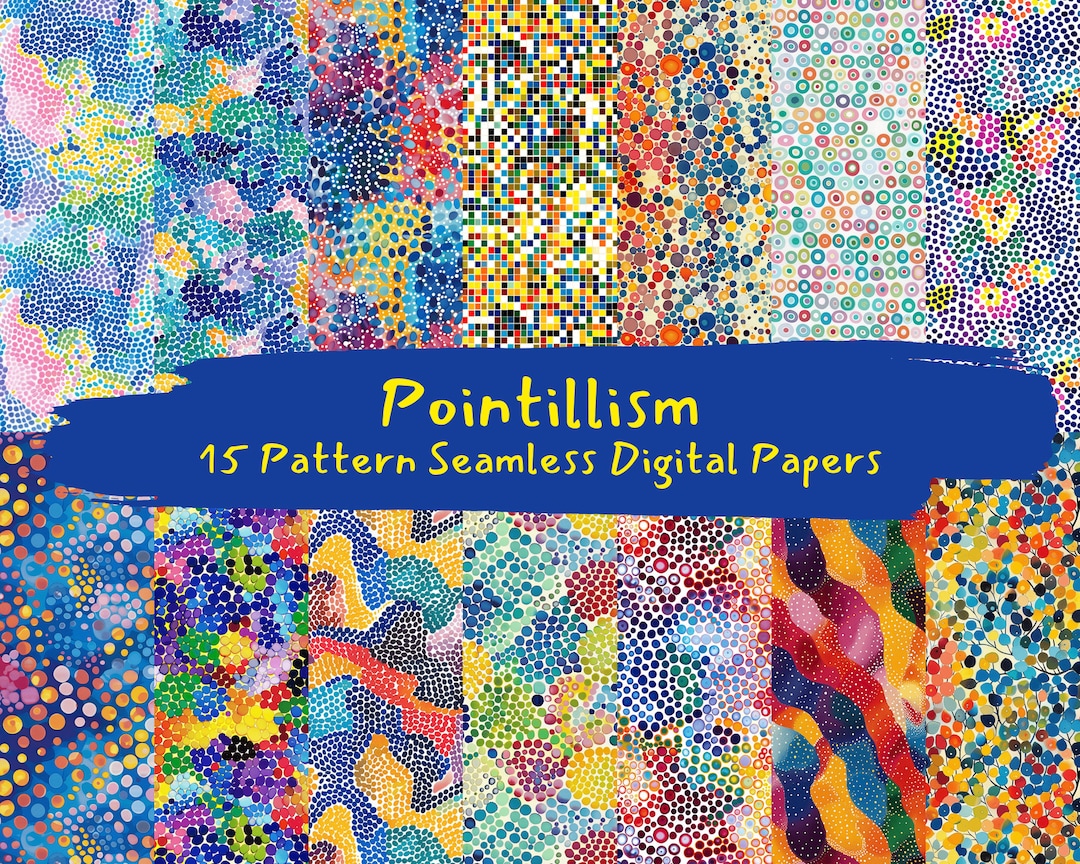 Pointillism Pattern Seamless Digital Papers - Printable Scrapbook Paper ...