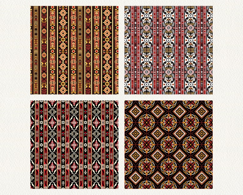 Toraja Ethnic Culture Pattern Seamless Digital Papers - Printable ...