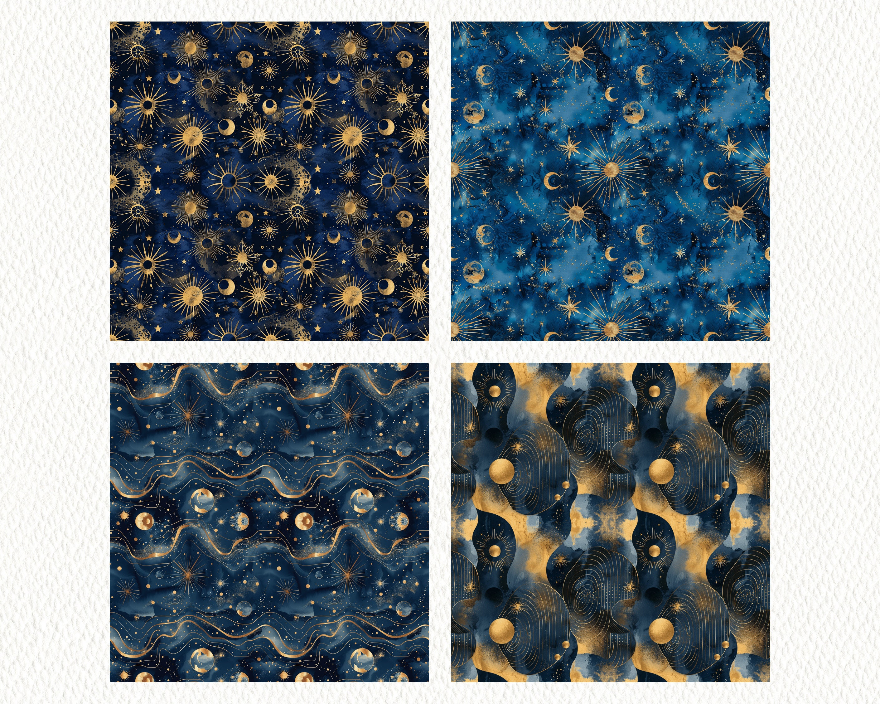 Mystic Celestial Pattern Seamless Digital Papers Printable Scrapbook ...
