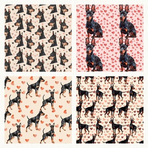 Doberman Pattern Seamless Digital Papers - Printable Scrapbook Paper ...