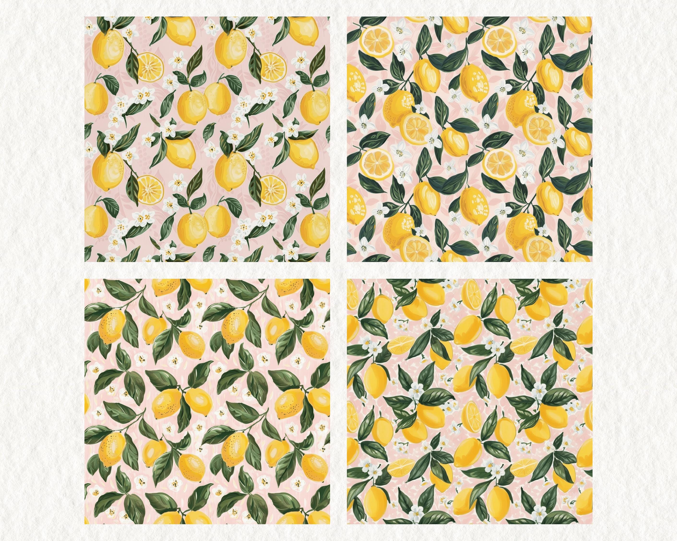 Lemons Pattern Seamless Digital Papers - Printable Scrapbook Paper Png ...