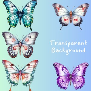 Watercolor Butterfly, Digital Printable Clip Art Graphics in PNG Format ...