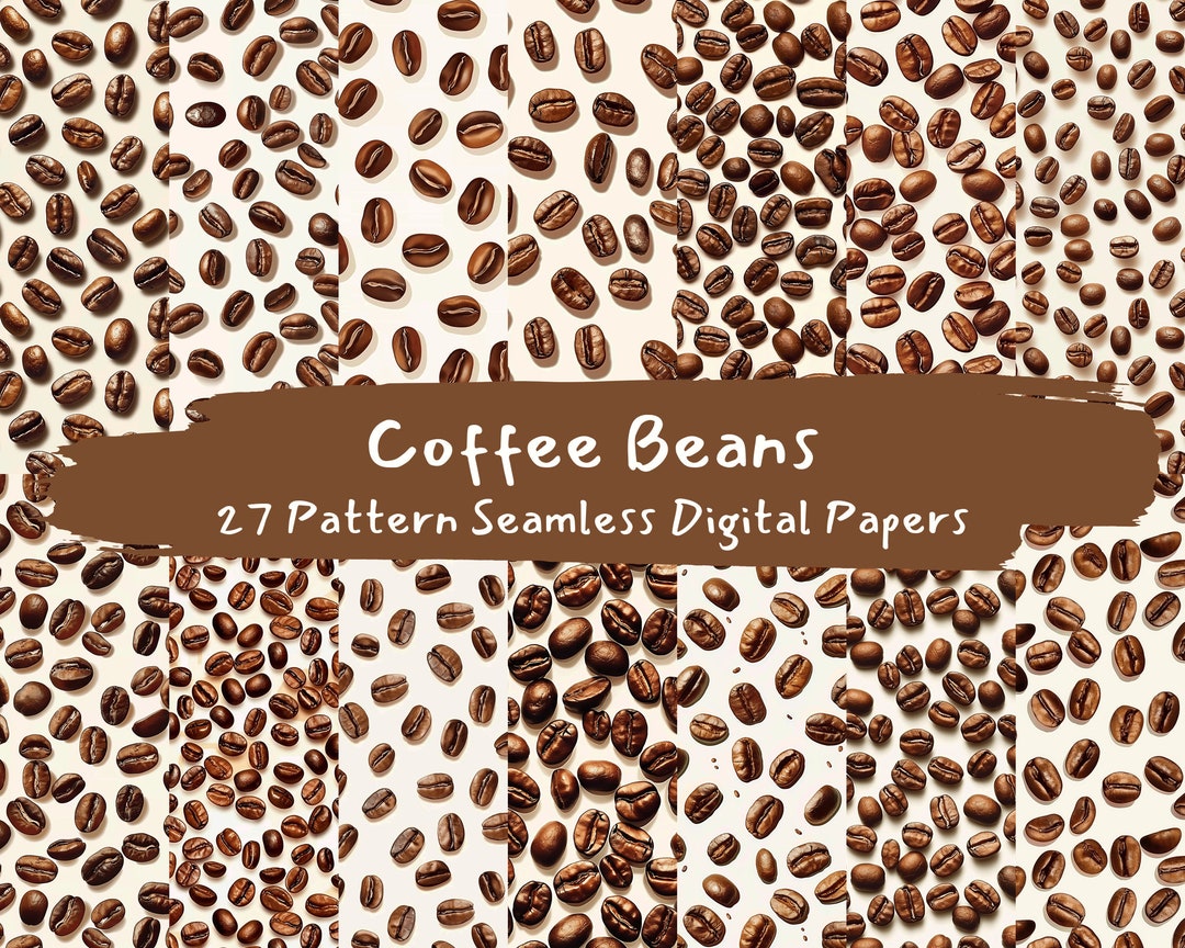 Coffee Beans Pattern Seamless Digital Papers - Printable Scrapbook ...