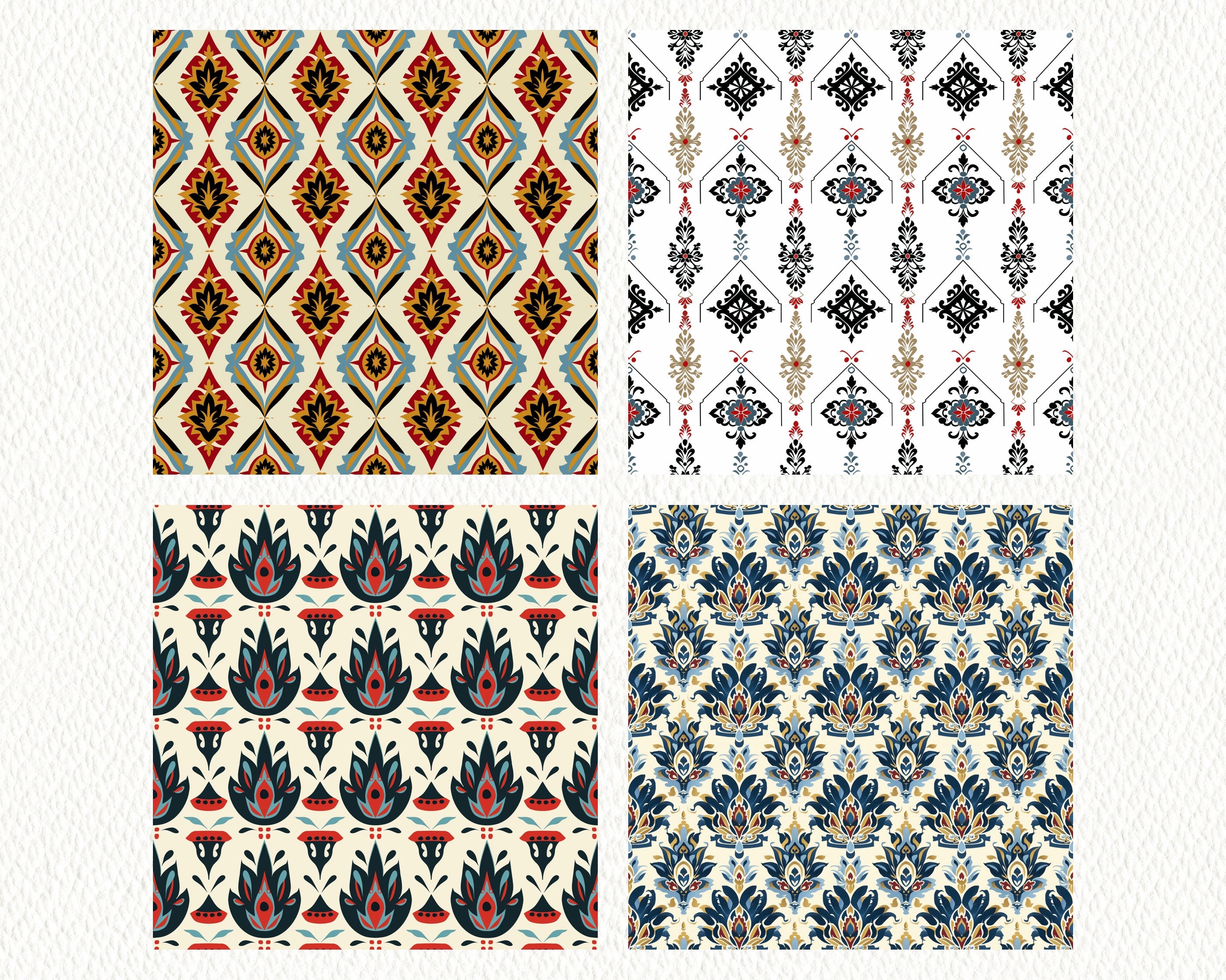 Indian Motifs Pattern Seamless Digital Papers - Printable Scrapbook ...