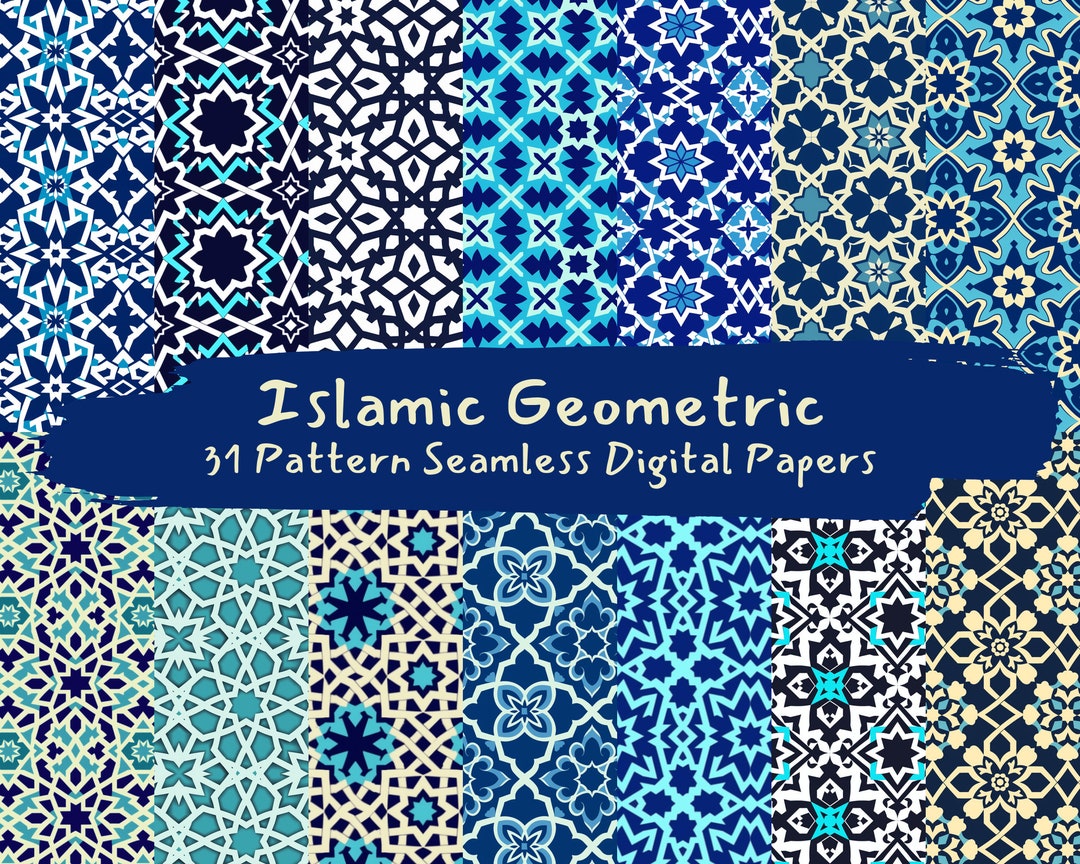 Islamic Geometric Pattern Seamless Digital Papers - Printable Scrapbook ...