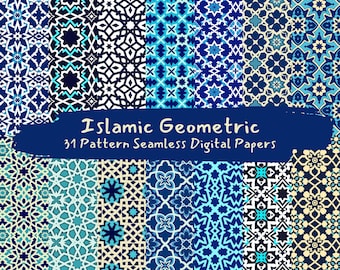 Islamic Patterns Colouring Pages Islamic Geometric Digital Papers ...