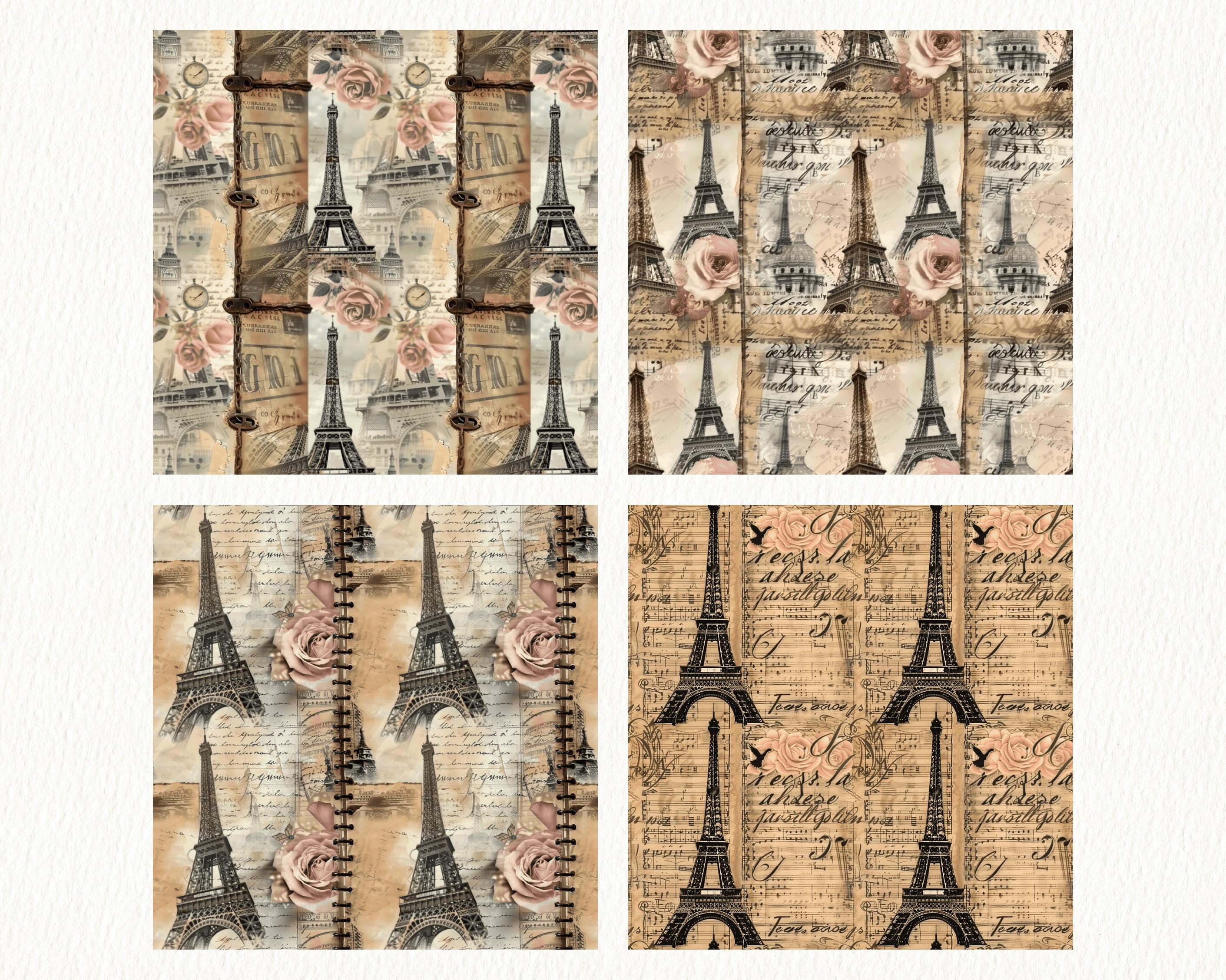 Vintage Paris Journal Pattern Seamless Digital Papers - Printable ...