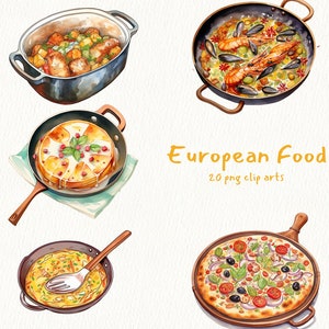European Food, Digital Printable Clip Art Graphics in PNG Format ...