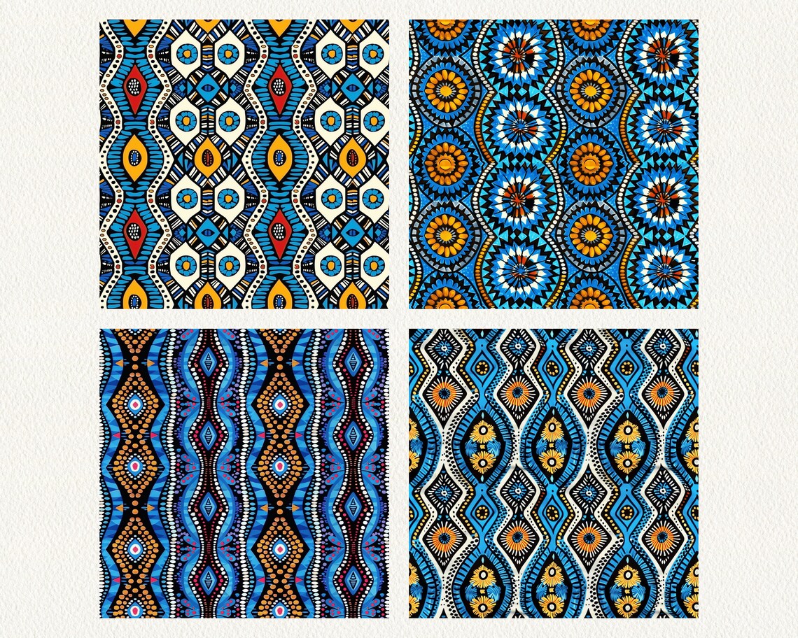 New African Style Pattern Seamless Digital Papers - Printable Scrapbook ...