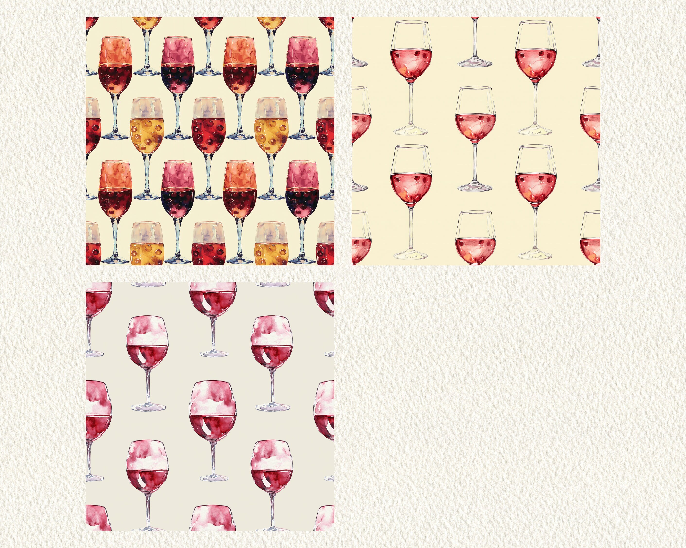 Wine Glass Pattern Seamless Digital Papers Printable Scrapbook Paper ...