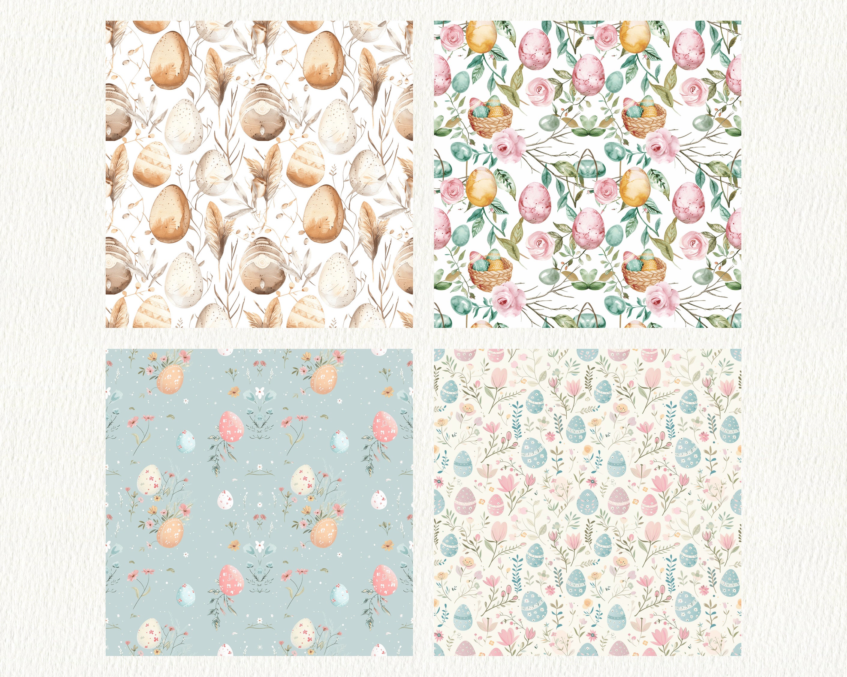 Easter Egg Pattern Seamless Digital Papers Printable Scrapbook Paper ...