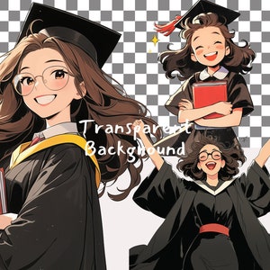 Graduation Girls Printable Clipart, Png Format, Transparent Background ...