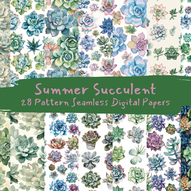 Paper Succulent Pattern - Etsy