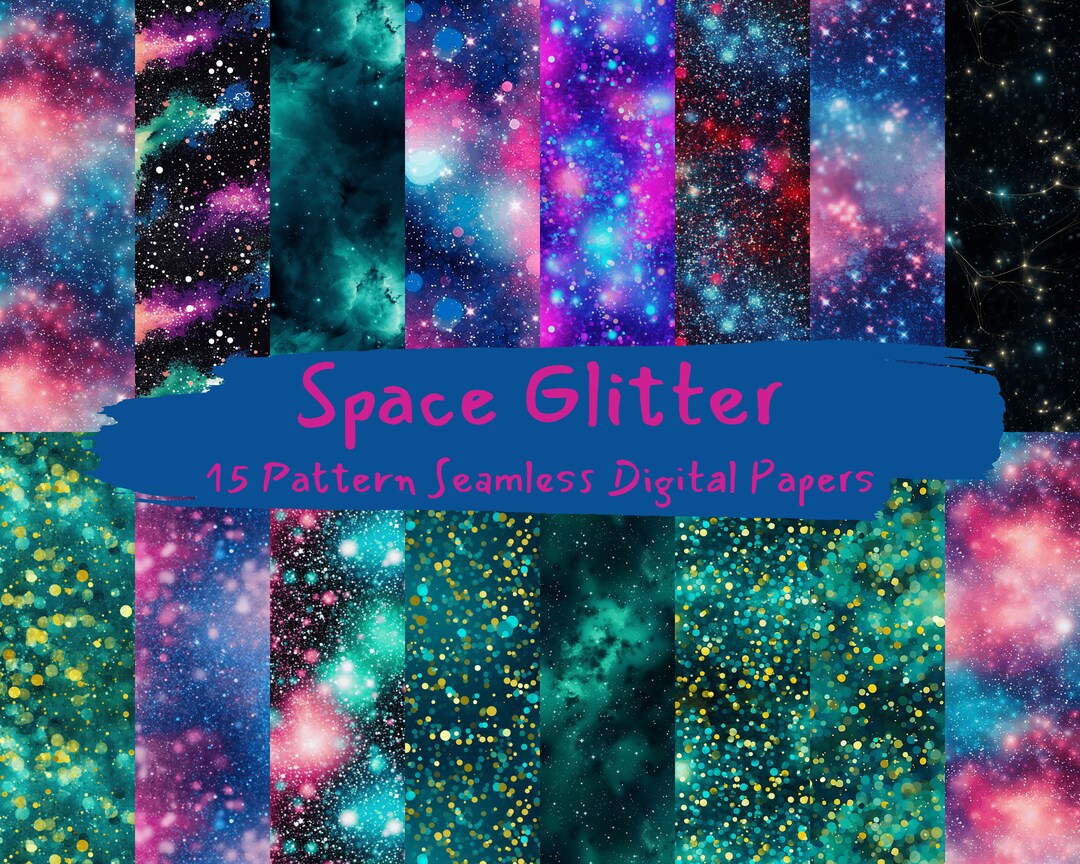 Space Glitter Pattern Seamless Digital Papers - Tile Patterns Printable ...