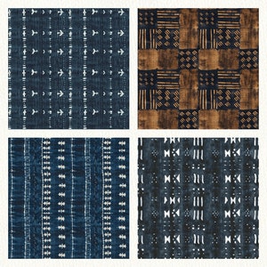 Adire Mudcloth Pattern Seamless Digital Papers - Printable Scrapbook ...