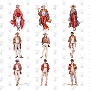 Spanish Fashion People Digital Clipart Bundle in PNG Format Transparent ...