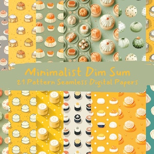 Minimalist Dim Sum Pattern Seamless Digital Papers - Printable ...