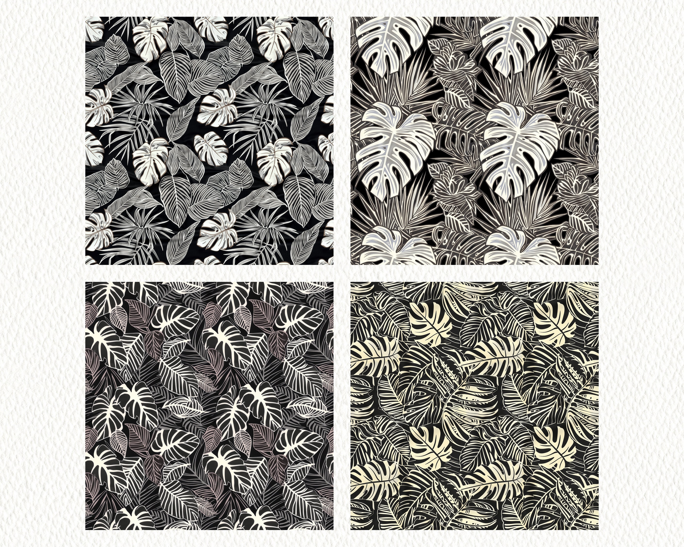 Polynesian Tapa Leaf Pattern Seamless Digital Papers - Printable ...