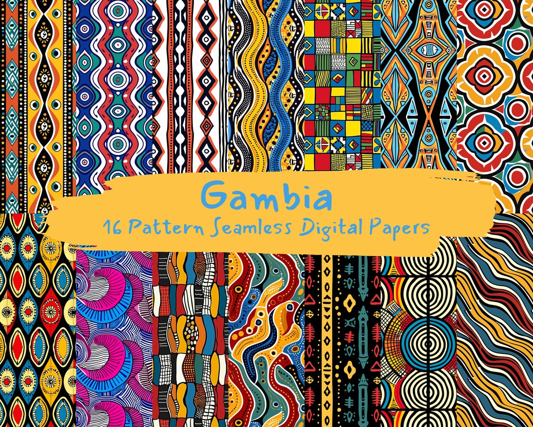 African Gambia Pattern Seamless Digital Papers - Printable Scrapbook ...