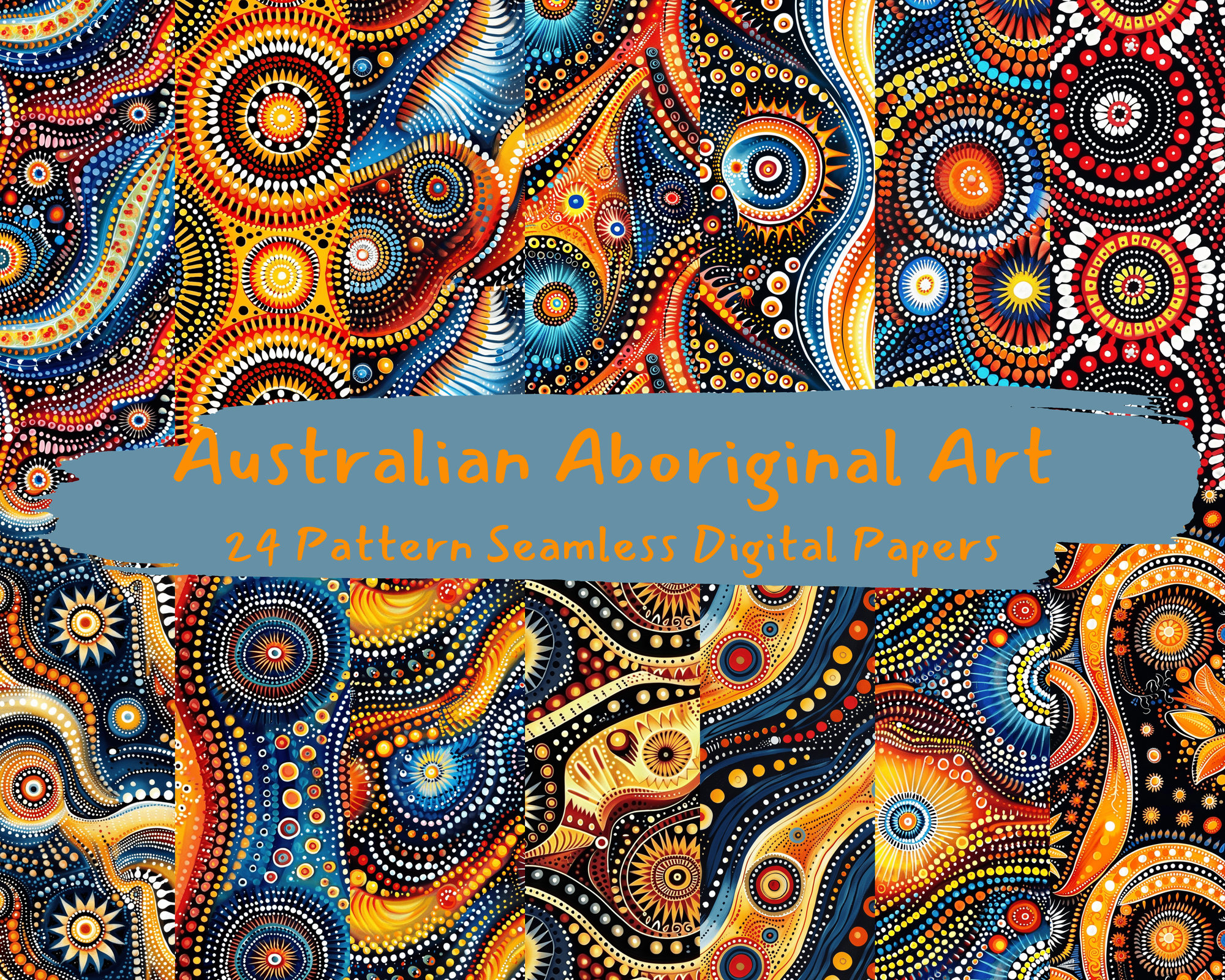 Australian Aboriginal Art Pattern Seamless Digital Papers Printable ...