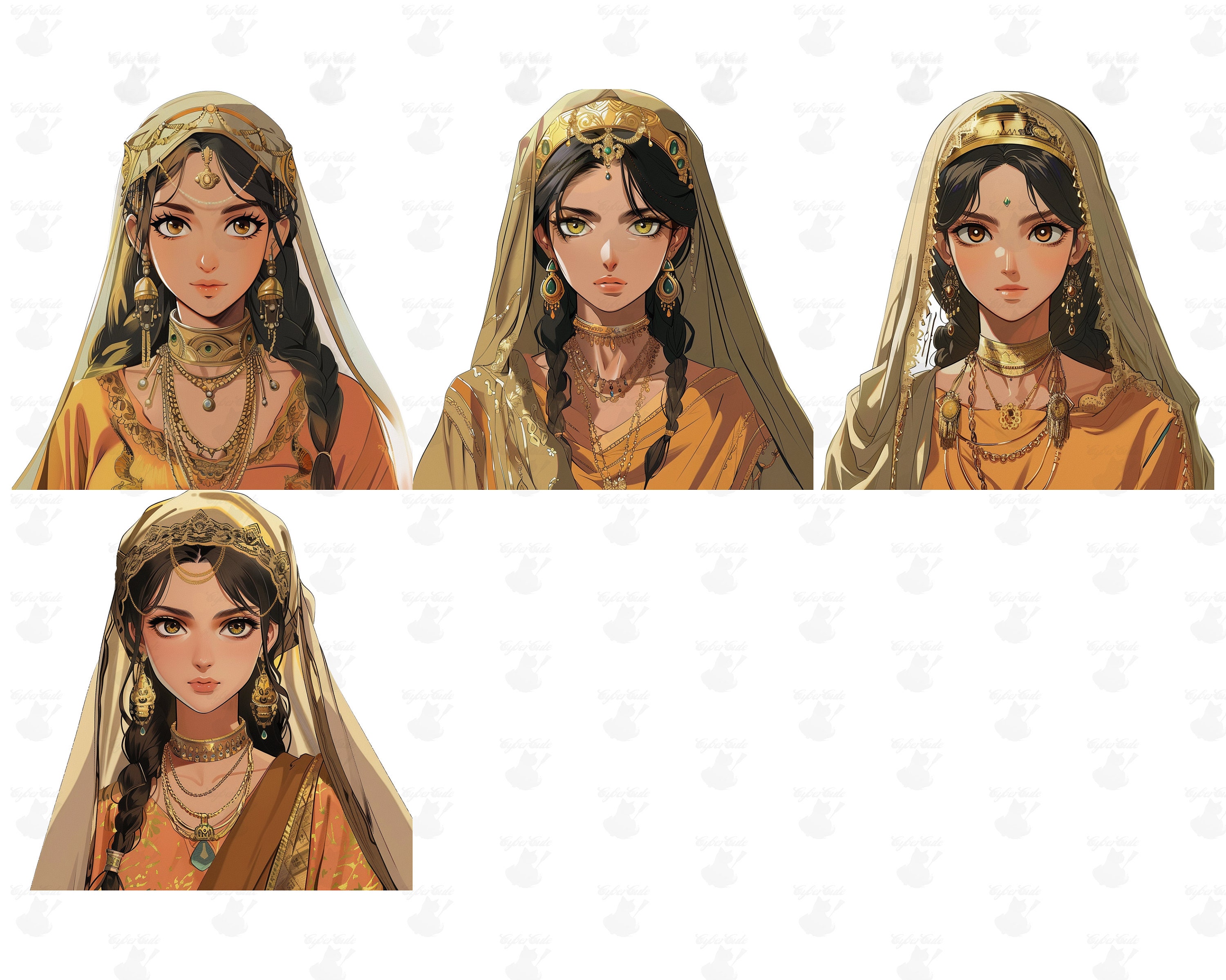 Persian Princess Digital Printable Clipart Bundle in PNG Format ...