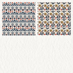 Flat Scandinavian Pattern Seamless Digital Papers - Printable Scrapbook ...