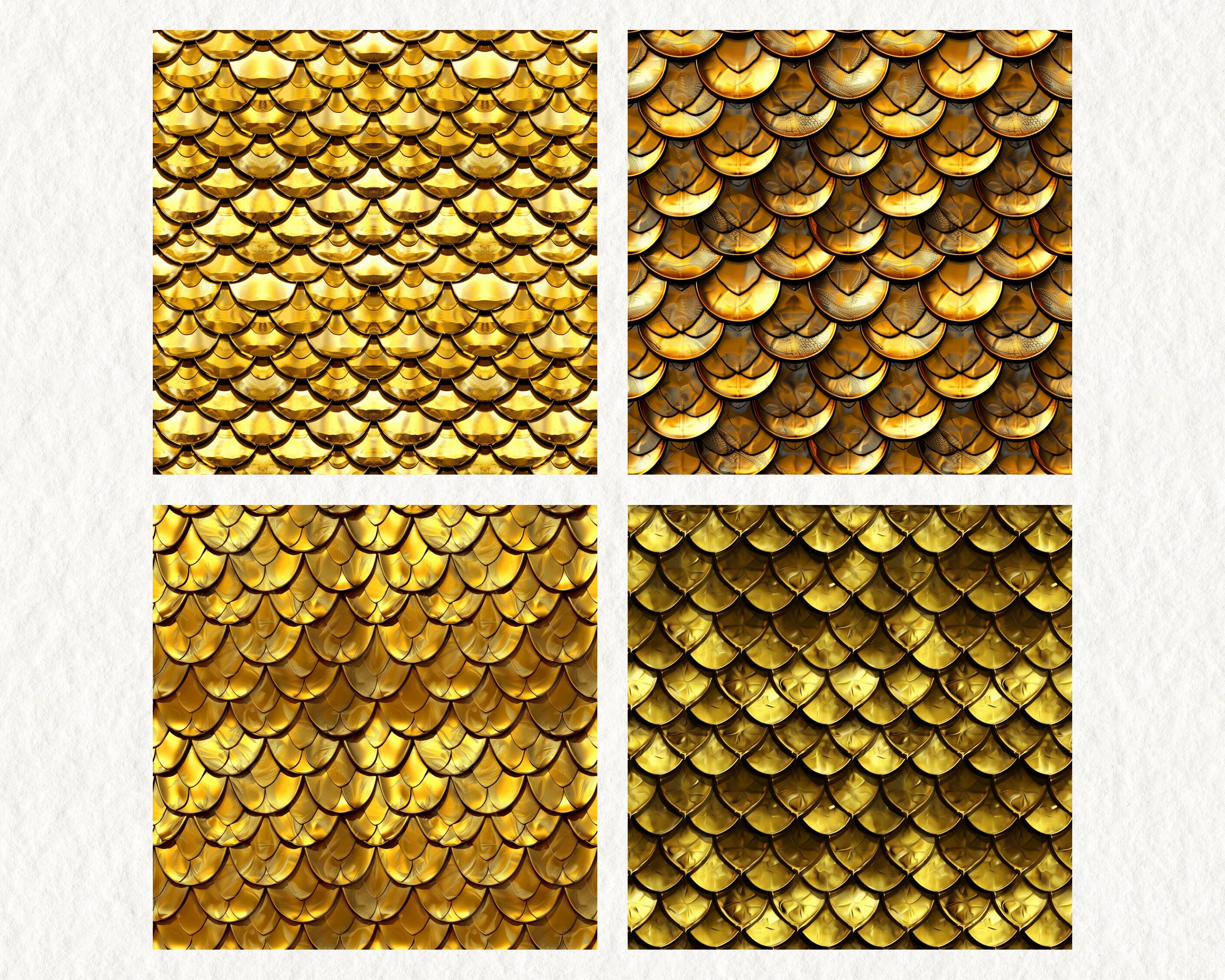 Gold Metal Dragon Scales Pattern Seamless Digital Papers Printable ...