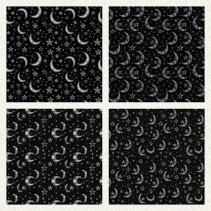 Moons, Stars, Pentacles Pattern Seamless Digital Papers - Printable ...