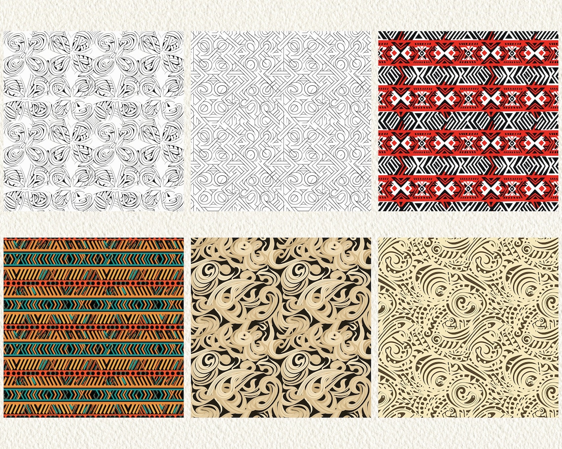 Maori Tribe Pattern Seamless Digital Papers Tile Patterns Printable ...