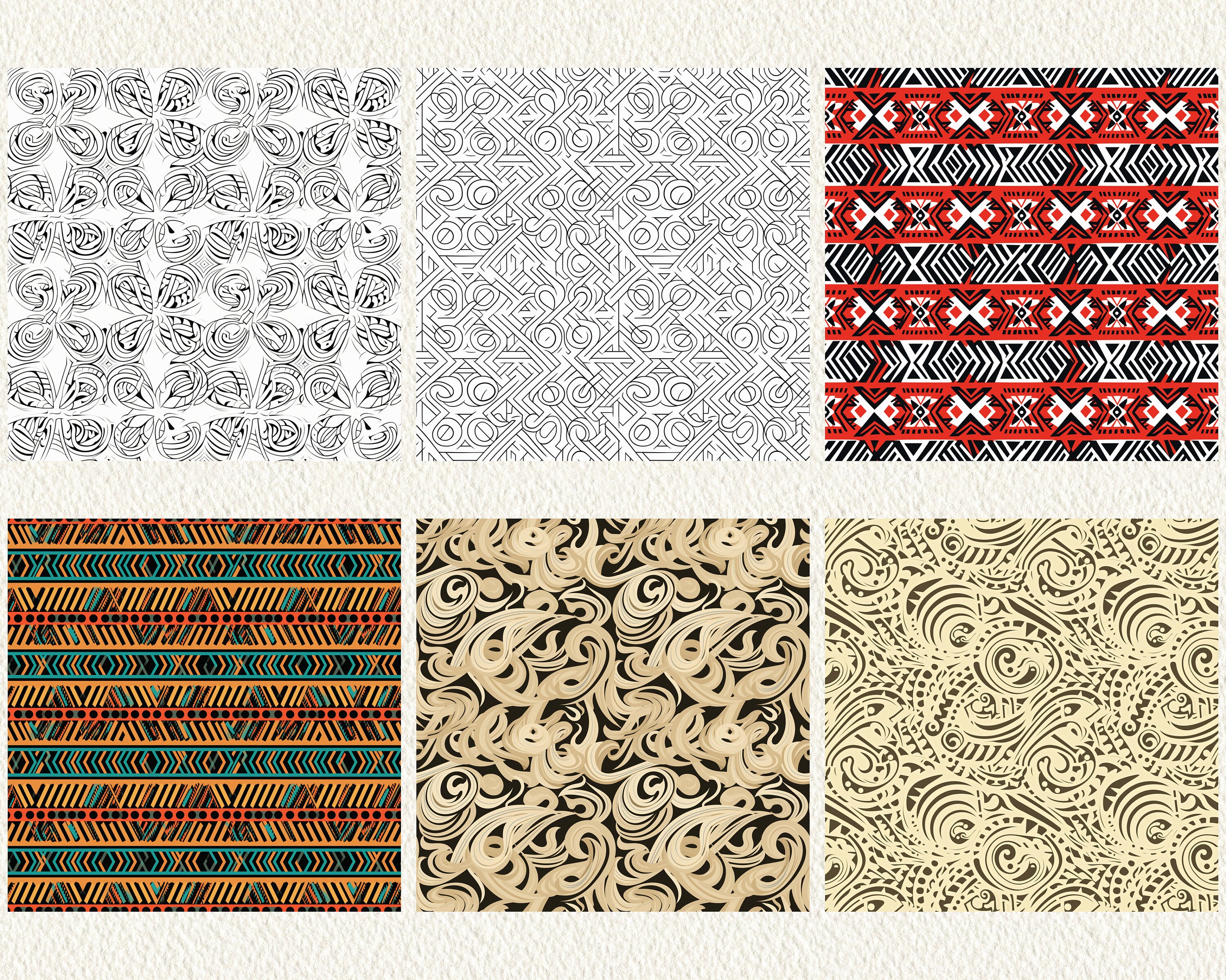 Maori Tribe Pattern Seamless Digital Papers - Tile Patterns Printable ...