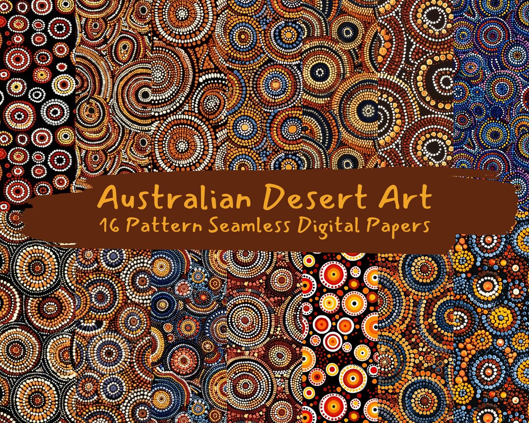 Australian Desert Art Pattern Seamless Digital Papers - Printable ...