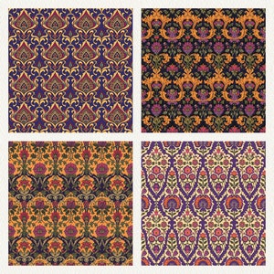 Indian Sari Pattern Seamless Digital Papers - Printable Scrapbook Paper ...