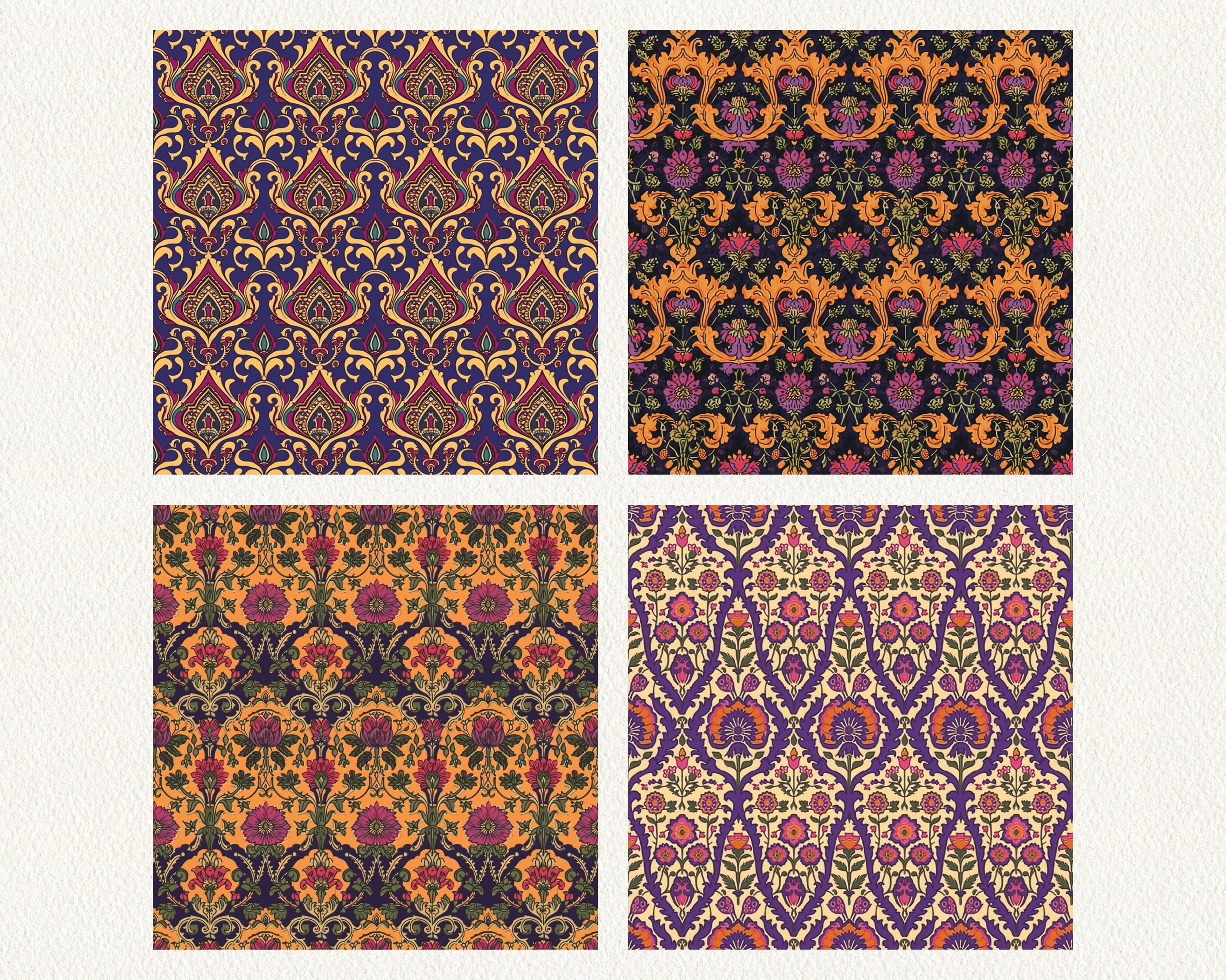 Indian Sari Pattern Seamless Digital Papers - Printable Scrapbook Paper ...