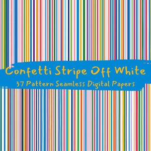 Confetti Stripe off White Pattern Seamless Digital Papers - Printable ...