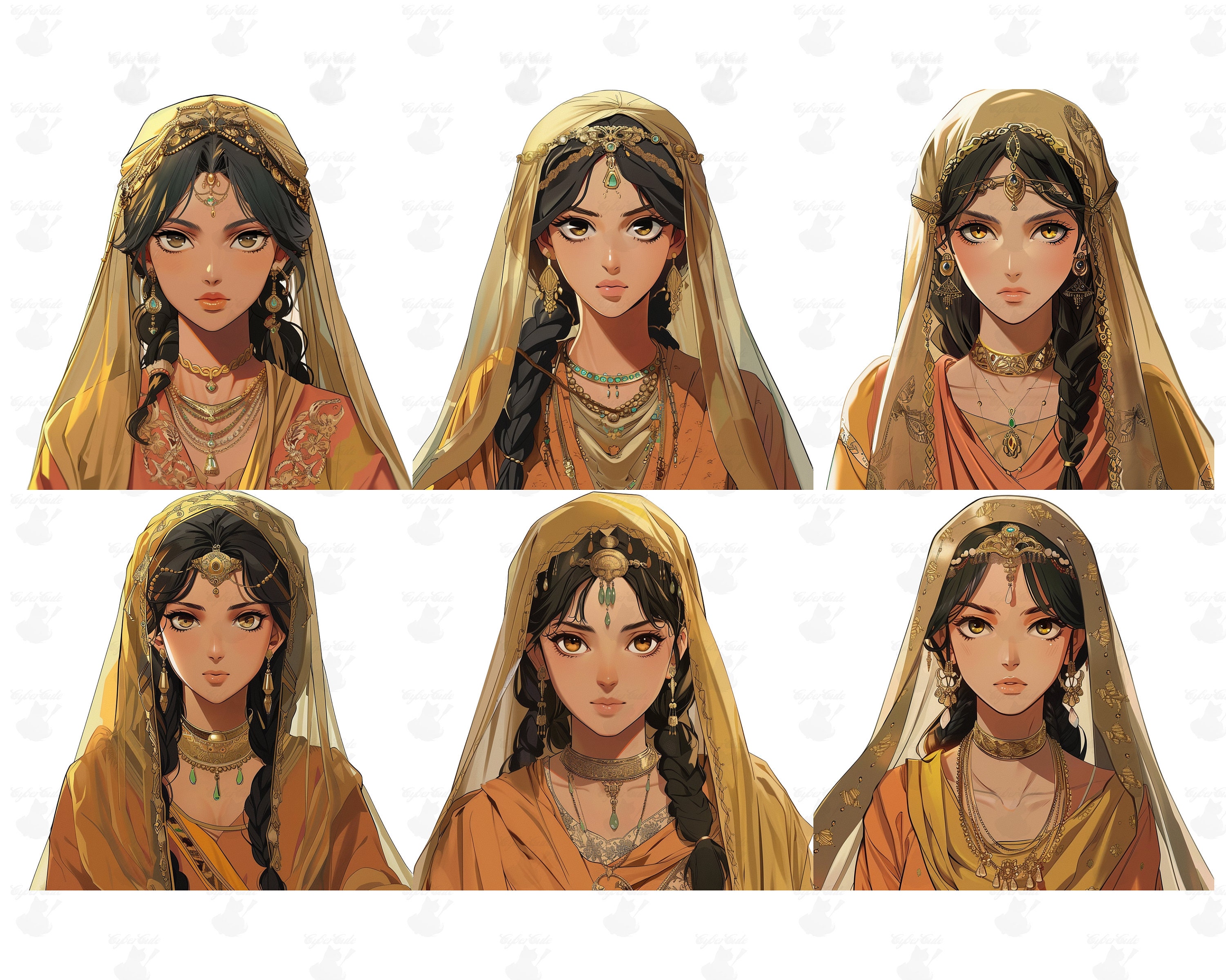 Persian Princess Digital Printable Clipart Bundle in PNG Format ...