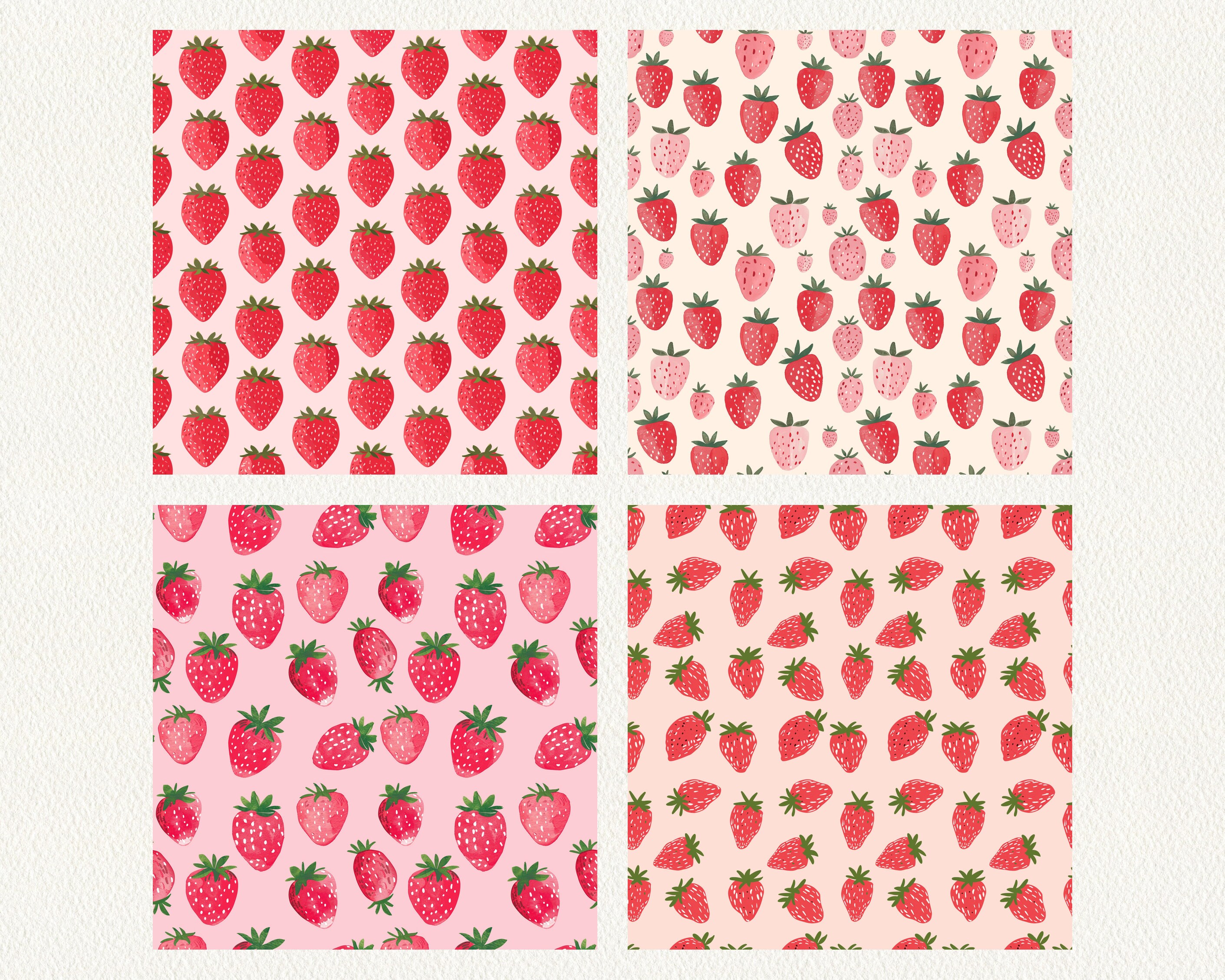 Strawberry Wallpaper Pattern Seamless Digital Papers - Printable ...