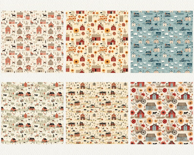 Rustic Farmhouse Pattern Seamless Digital Papers Tile Patterns ...