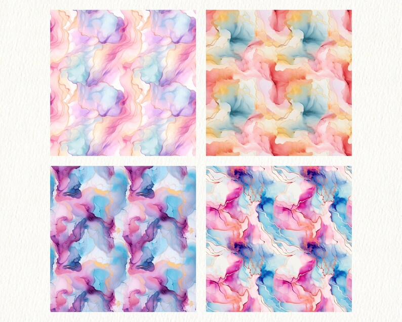 Pastel Alcohol Ink Pattern Seamless Digital Papers - Tile Patterns ...